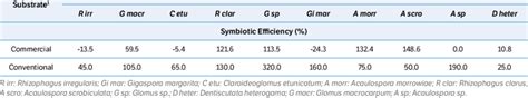 Symbiotic Efficiency Of The Different Arbuscular Mycorrhizal Fungi