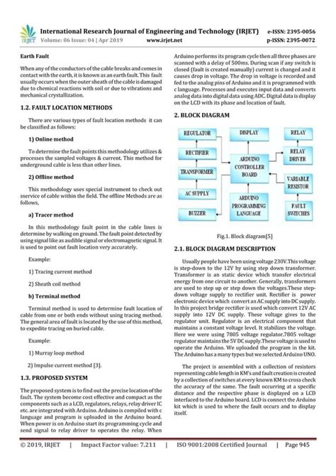 Irjet Design Of Arduino Based Underground Cable Fault Detector Pdf