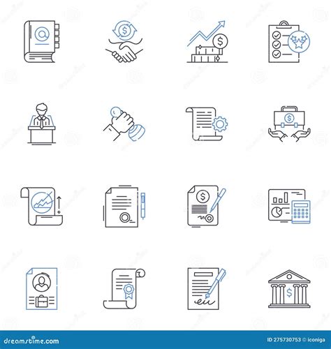 Policy Line Icons Collection Regulations Governance Guidelines Protocol Constitution Rules