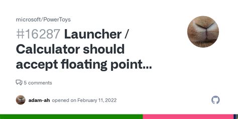 Launcher Calculator Should Accept Floating Point Numbers Without Leading Zeroes · Issue 16287