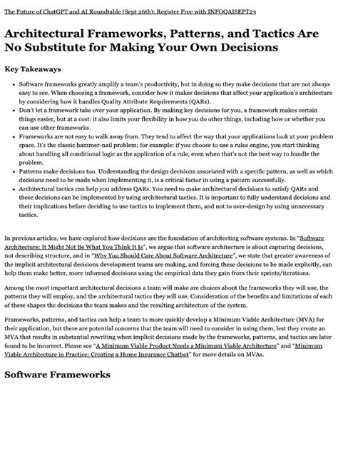 L4readingarticle22022architectural Frameworks Patterns And Tactics