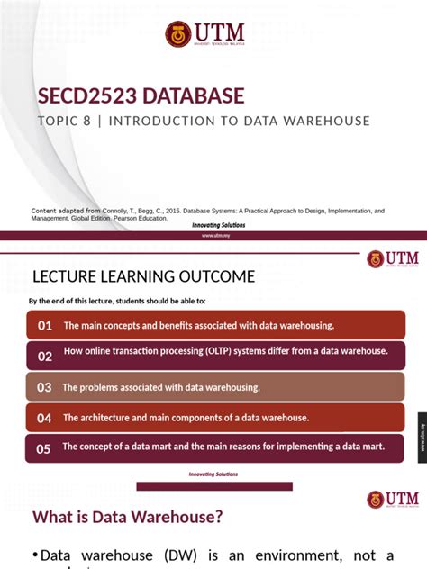 Topic 8 Intro To Data Warehouse Pdf Data Warehouse Information Technology