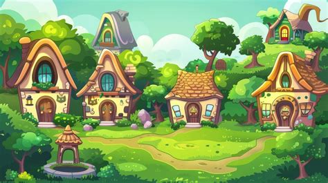 Premium Photo A Dwarves39 Valley Or Forest Village With Fairytale Houses Beautiful Elf Gnome