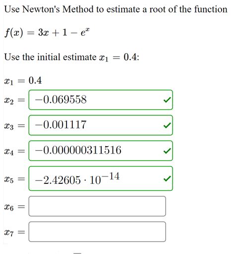 Solved Use Newtons Method To Estimate A Root Of The