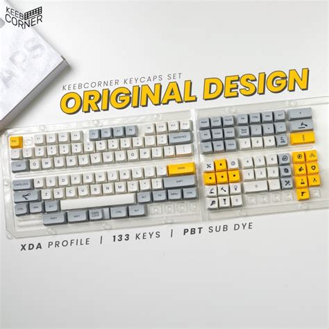 Jual Keycaps Original Design PBT Dye Subs 133 Set XDA Profile Shopee