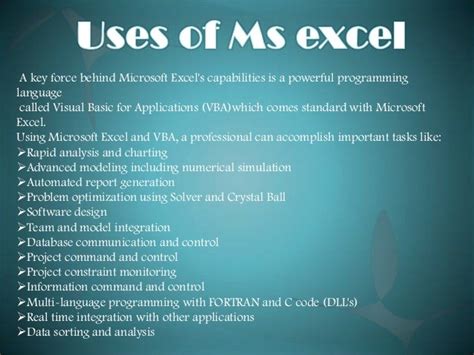 ms excel and it s function