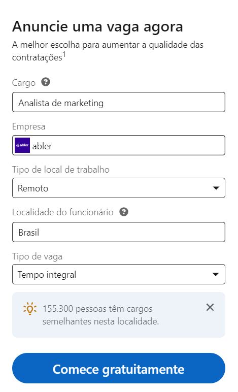 Como Anunciar Vaga No Linkedin Passo A Passo Abler