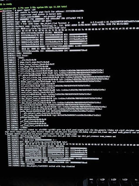 Importing My ZFS Pool Causes A Kernel Panic Linux Level1Techs Forums