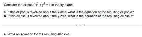 Solved Consider The Ellipse 9x² Y2 1 In The Xy Plane