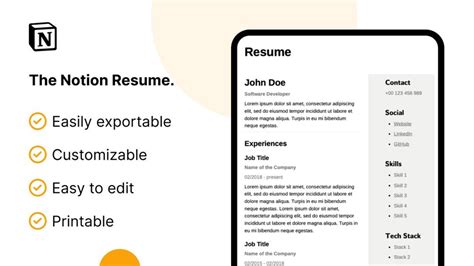 new notion template resume r notiontemplates