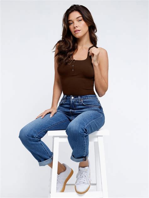 Shapewear Seamless Modal Henley Tank Bodysuit Popilush®