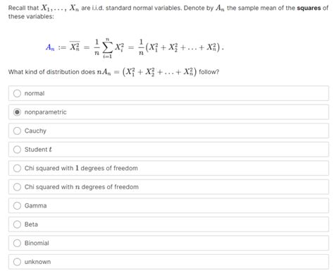 solved recall that x1 … xn are i i d standard normal variables