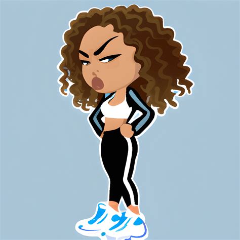 Baddie Light Skin Dames Met Krullend Haar Full Body Nike Graphic