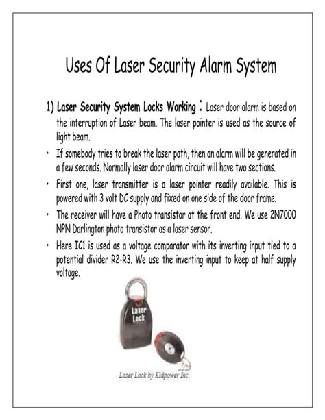 Laser Security Alarm Physics Investigatory Project 12 Docx