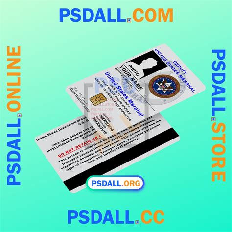 US MS United States Marshals Service ID Card Vector Template V2 Psdall Org
