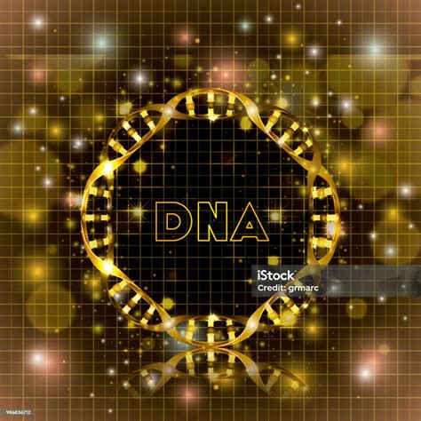 Dna Molecule Circular Golden Structure Stock Illustration Download