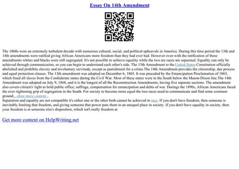Essay On 14th Amendment Ppt