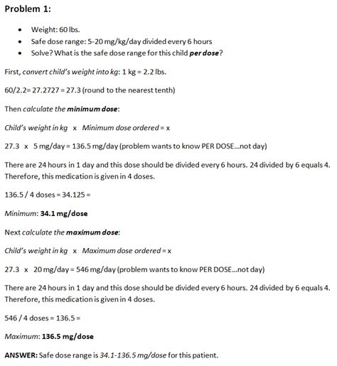 Med Math Practice Problems Printable