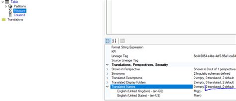 hello i am using tabular editor to handle the translation of column