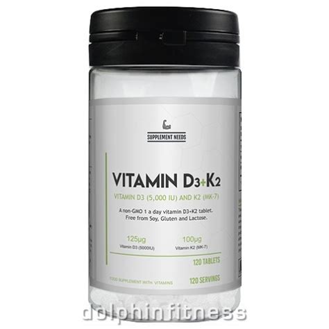 Supplement Needs Vitamin D3 K2 120 Tablets