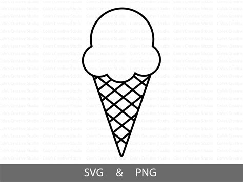 Ice Cream Cone Outline Svg Ice Cream Svg Ice Cream Cone Svg Etsy Uk