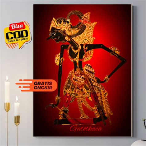 Jual Poster Wayang Kulit Gatotkaca Untuk Hiasan Dinding Atau Wall Dekor