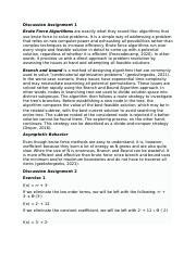 CS 3304 Analysis Of Algorithms Discussion 1 Docx Discussion