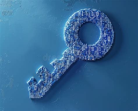 Minimalist Digital Access Key Made Of Binary Code And Keyhole Outline