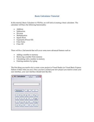 Basic Calculator Tutorial Docx