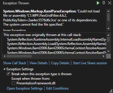 Could Not Load File Or Assembly C Wpf Flexgridfilter Wpf Edition Componentone Studio