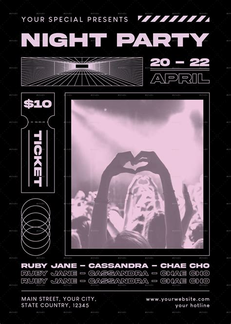 Night Party Flyer Event Poster Design Flyer Design Inspiration