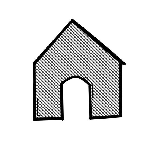 Casa Edificio Doodle Vector Icono Dibujo Boceto Ilustración Mano