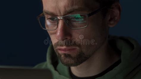 A Male Programmer Is Working Late Analyzing Data Stock Footage Video Of Coding Office 367341748
