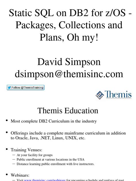 Static Sql On Db2 For Zos Packages Collections And Plan Pdf Ibm Db2 Library Computing