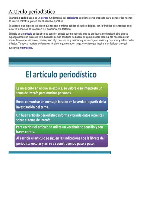 Todo Lo Que Necesitas Saber Sobre El Artículo Periodístico Definición