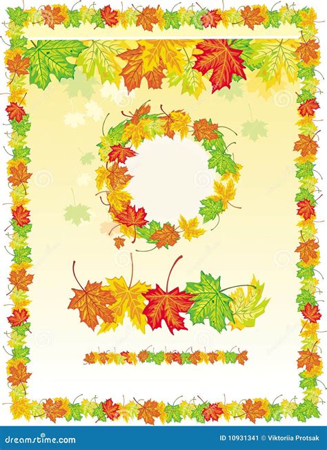 Marco de las hojas de arce ilustración del vector Ilustración de flora 10931341