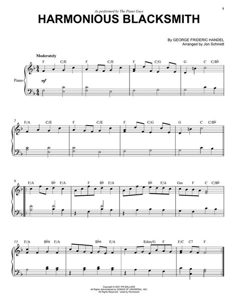 Harmonious Blacksmith By The Piano Guys Piano Solo Digital Sheet