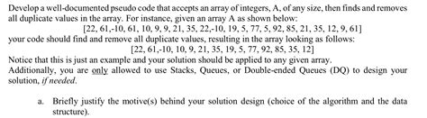 Solved Develop A Well Documented Pseudo Code That Accepts An Chegg Com