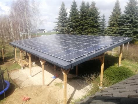 Carport Wiata Drewniana Z Panelami Fotowoltaicznymi 9 6kW WIATA