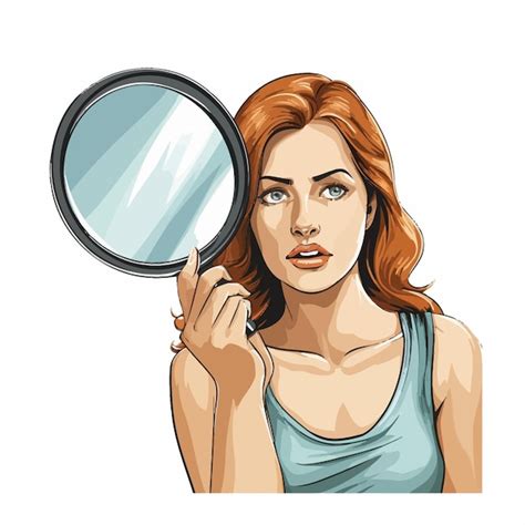 Premium Vector Woman Troubled Looking At His Face With A Hand