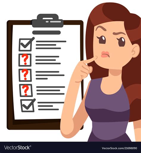 Testing Woman Cartoon Character Girl Royalty Free Vector
