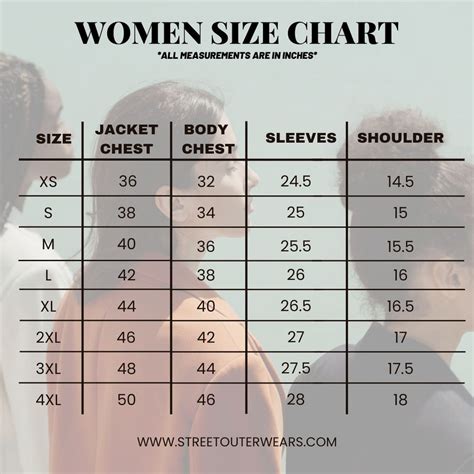 Size Chart Street Outerwears
