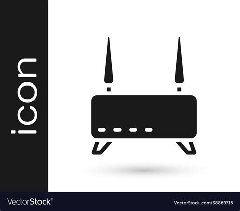 Black Router And Wi Fi Signal Icon Isolated Vector Image