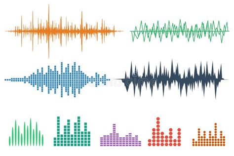 Ensemble D icône D onde Sonore Icônes De Soundwave De Musique Réglées Égalisez L audio A