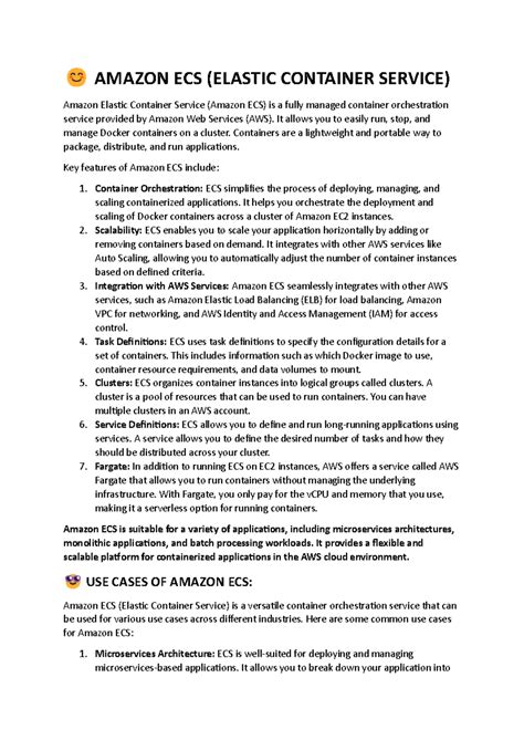 Amazon Elastic Container Service Amazon Ecs Elastic Container