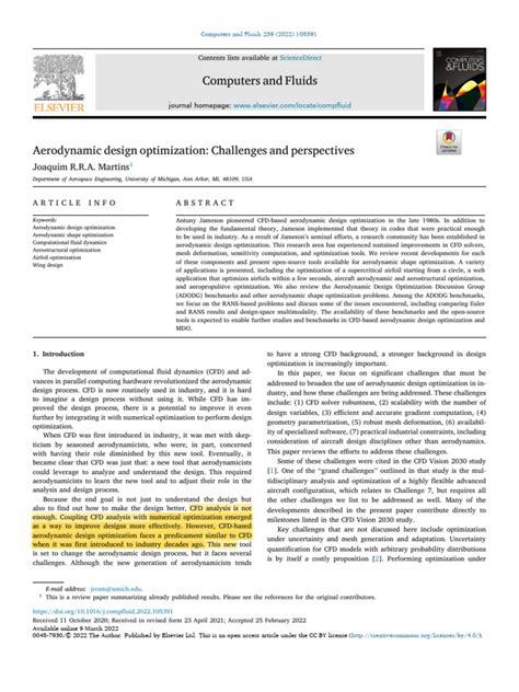 aerodynamic design optimization challenges and perspective pdf