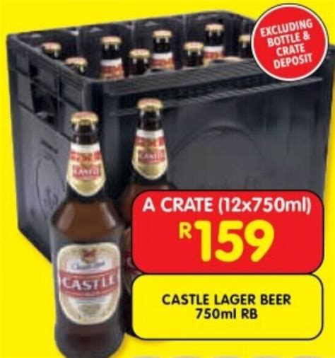 Castle Lager Beer 750ml Rb Offer At Shoprite