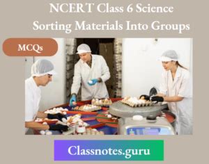 NCERT Class Science Chapter Sorting Materials Into Groups Multiple Choice Questions Class