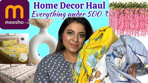 Meesho Home Decor🏡haul Under 500rs Cheapest Bedsheets Vases Flowers