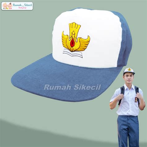 Jual Topi Pramuka Siaga Merah Biru Abu Putih Polos Sd Smp Sma Putra Putri Bordir Topi Siaga